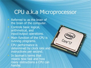 Components of a PC | PPT