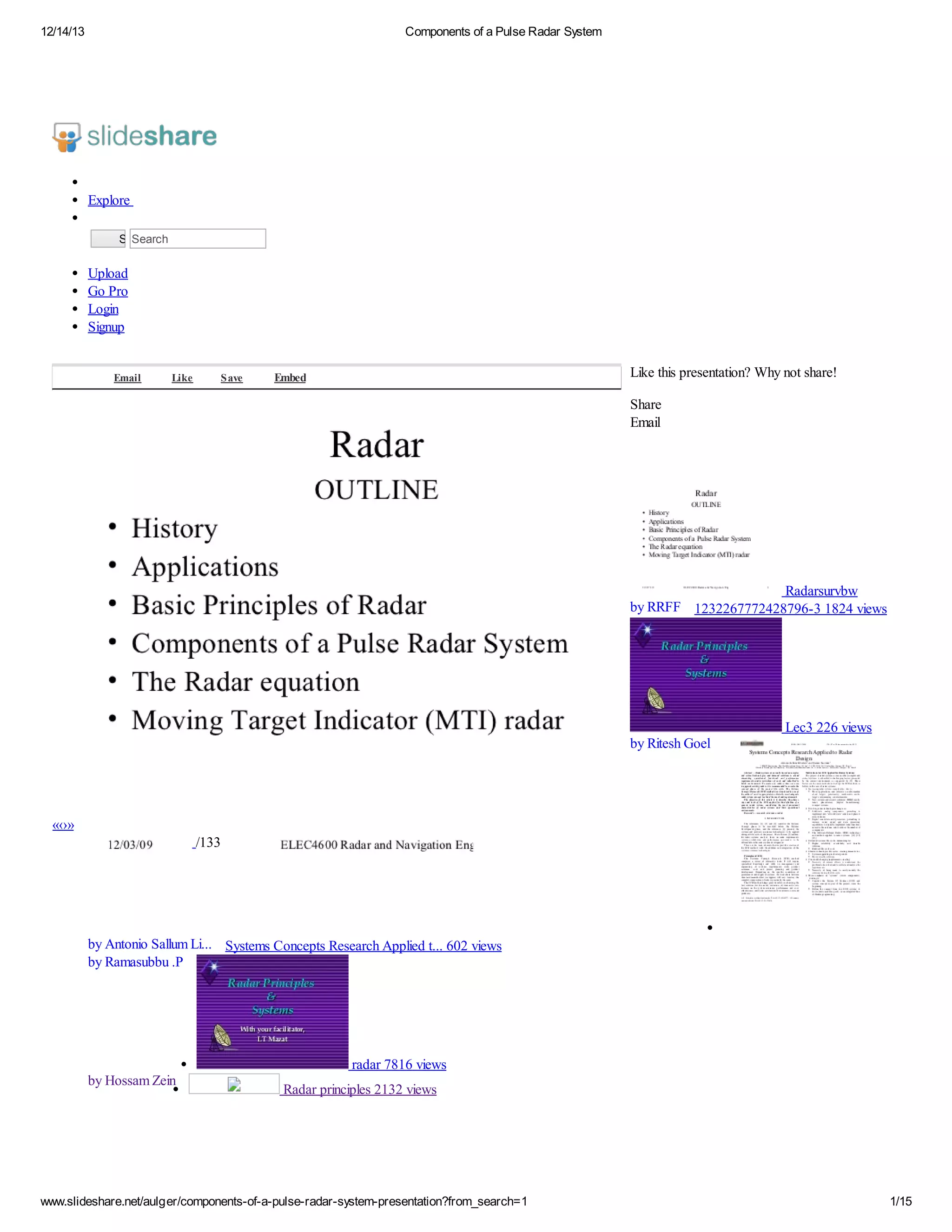 Components of a pulse radar system | PDF