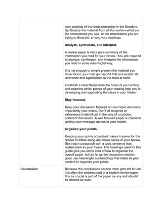 Components of a review paper | DOC