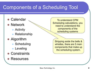Components of a scheduling system rev 2015 slide show | PPT