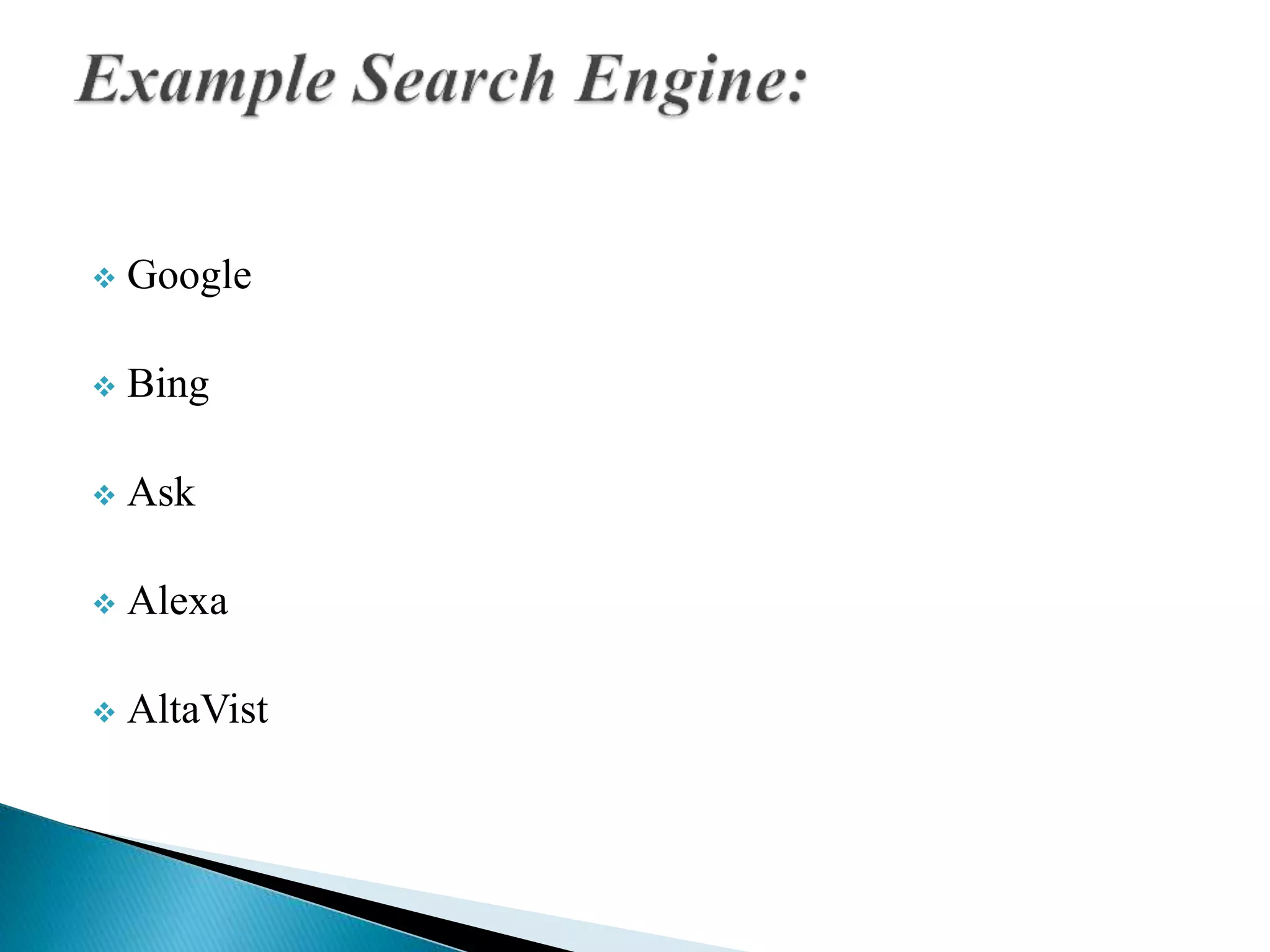 Components of a search engine | PPTX