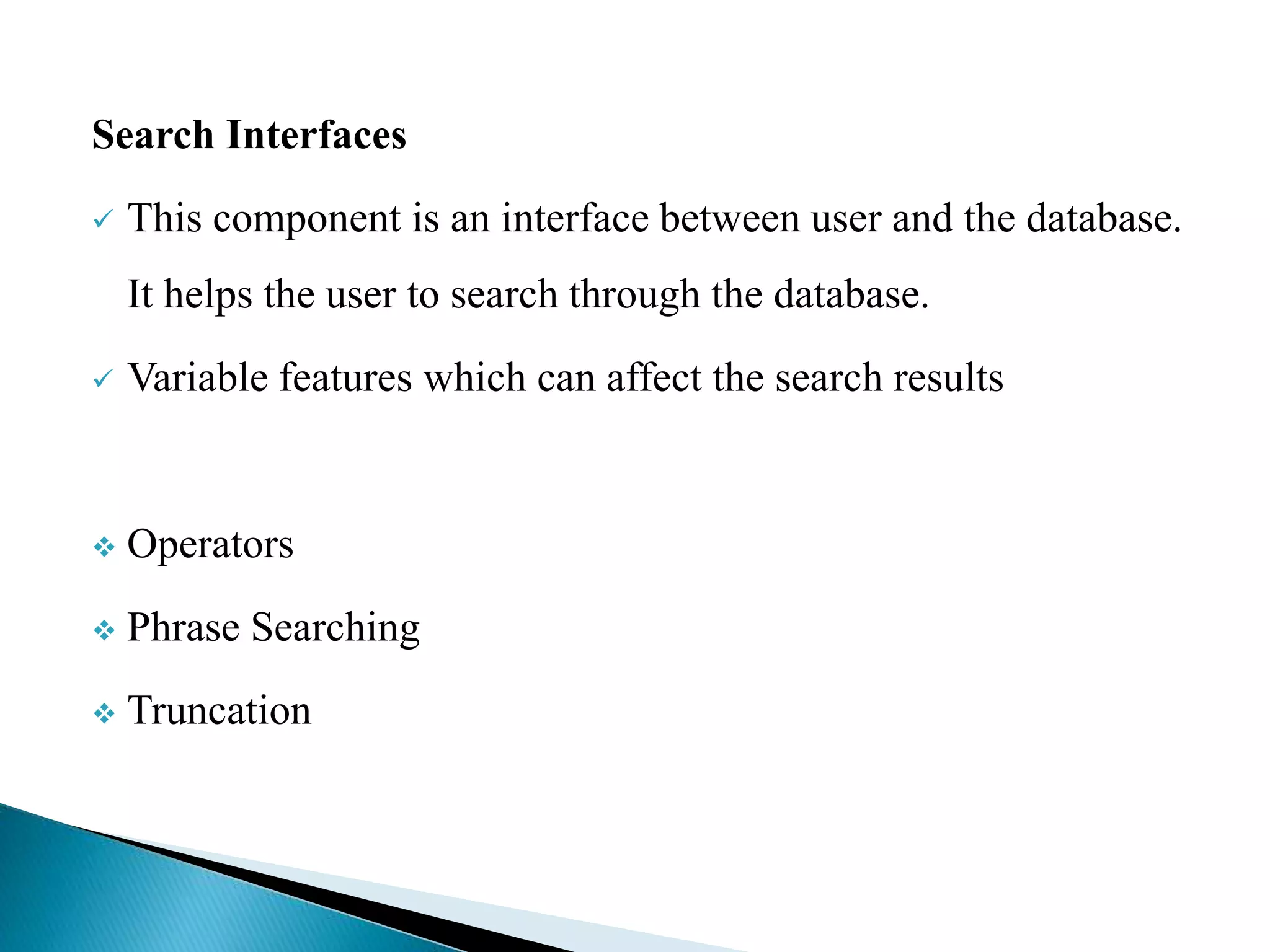 Components of a search engine | PPTX
