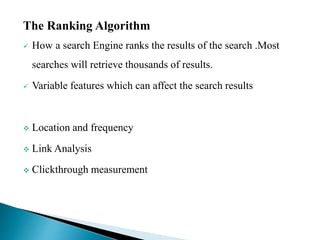 Components of a search engine | PPTX