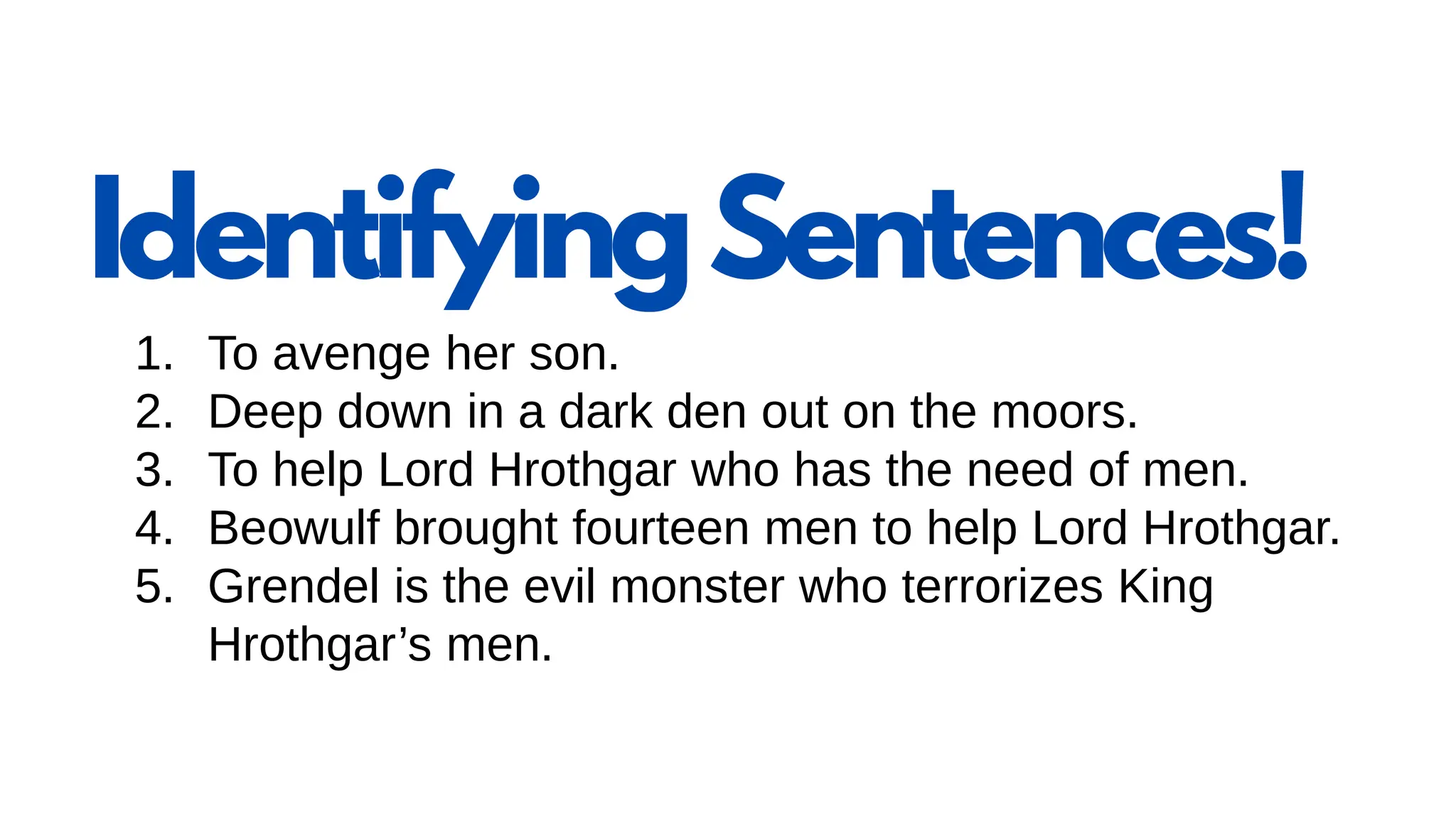 COMPONENTS OF A SENTENCE: Subject, predicate, direct and indirect ...