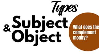 COMPONENTS OF A SENTENCE: Subject, predicate, direct and indirect ...