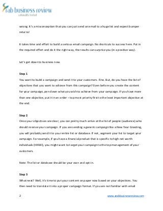 Components of a successful email campaign