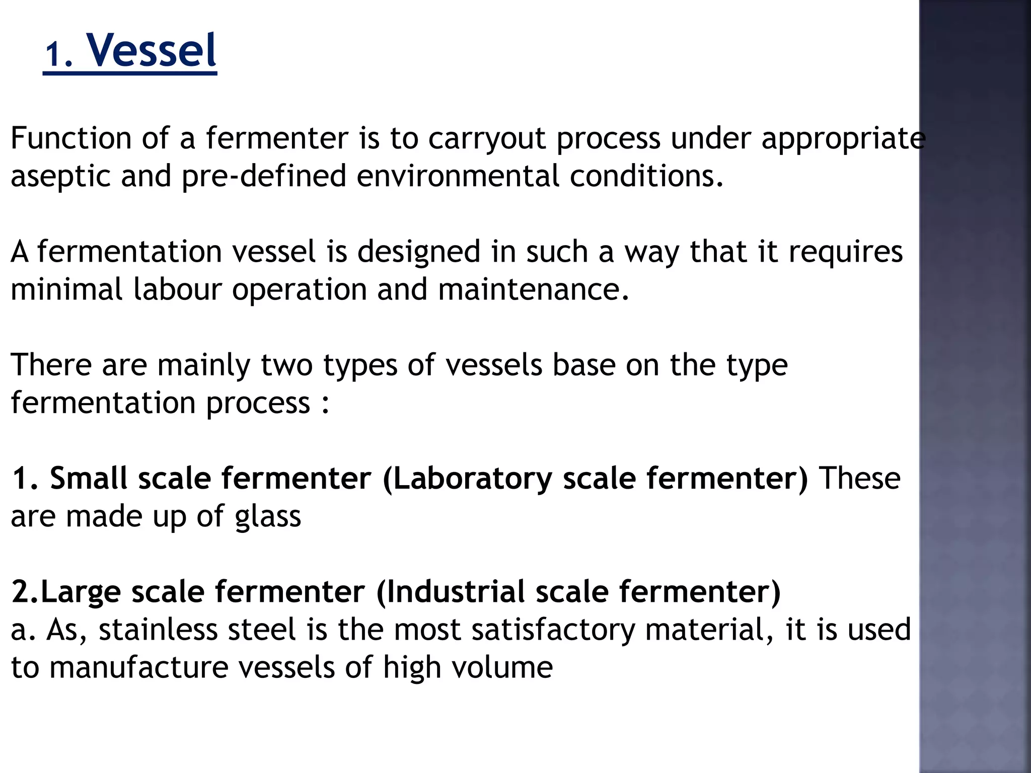 Components of a typical fermenter | PPTX