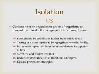 Components of biosecurity and quarentine | PPTX