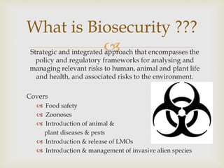 Components of biosecurity and quarentine | PPTX