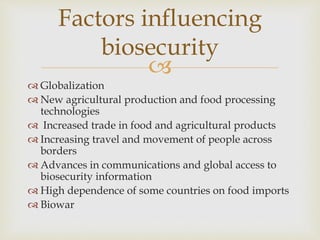 Components of biosecurity and quarentine | PPTX