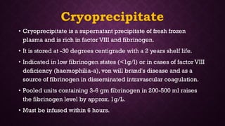 Components of blood (For Transfusion) | PDF