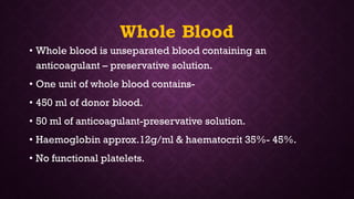 Components of blood (For Transfusion) | PDF