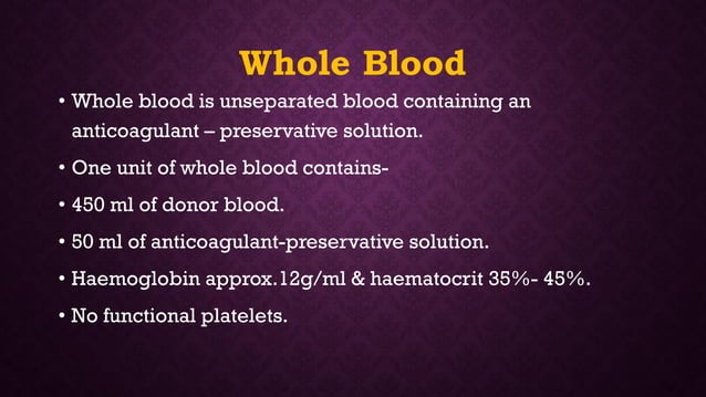 Components of blood (For Transfusion) | PDF