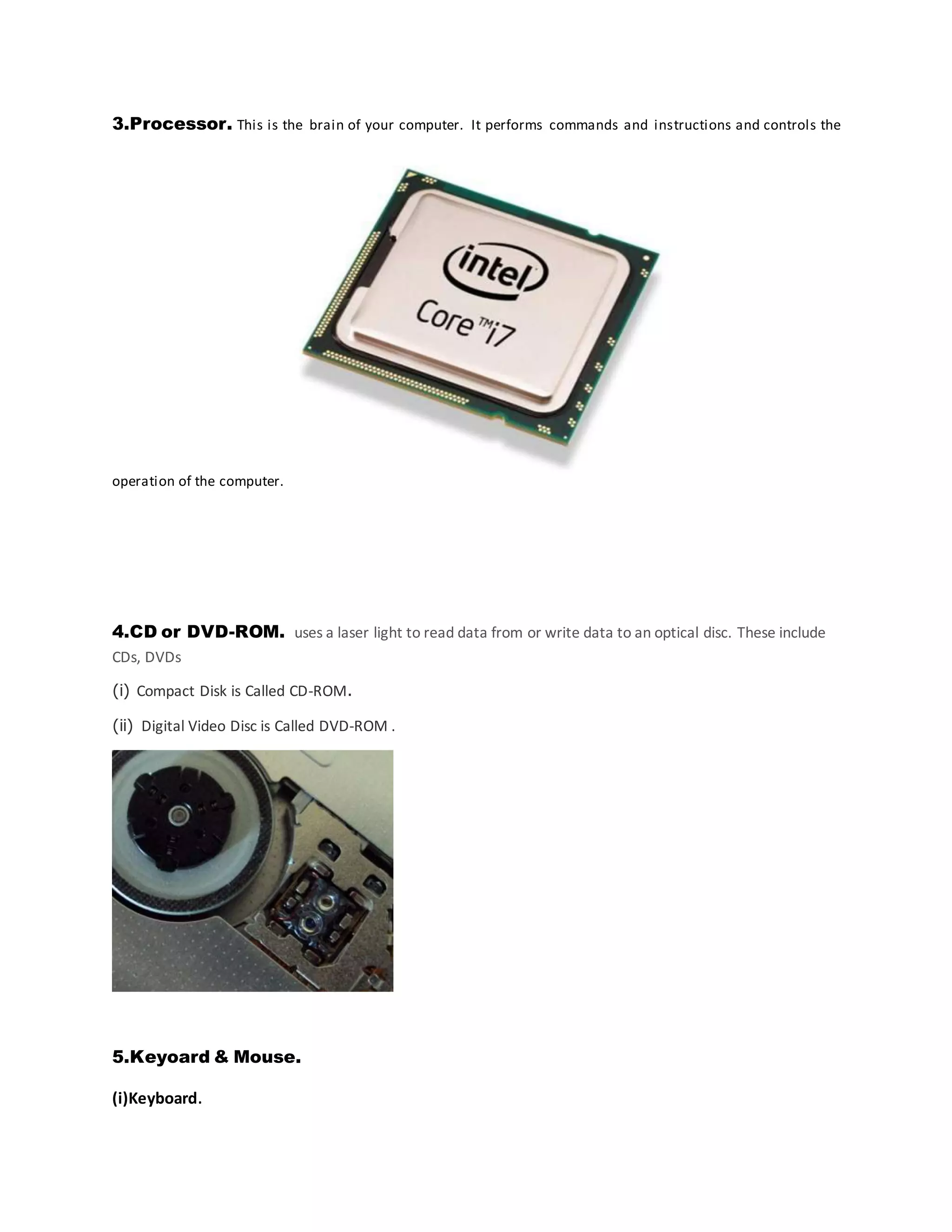 Components of computer. | PDF