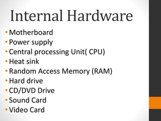 The Components of computer the Internal and External hardware.pptx