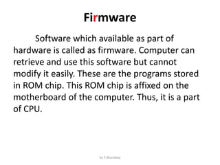 Components of computer and software: Introduction | PPT