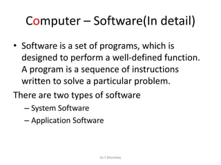 Components of computer and software: Introduction | PPT