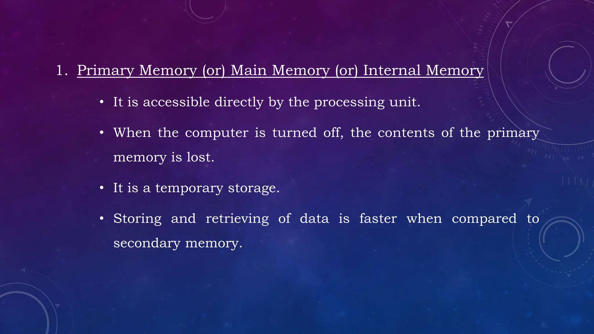 Components of Computer, Memory Unit and Input Devices - Given to ...