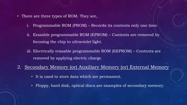 Components of Computer, Memory Unit and Input Devices - Given to Students.pptx | Operating ...