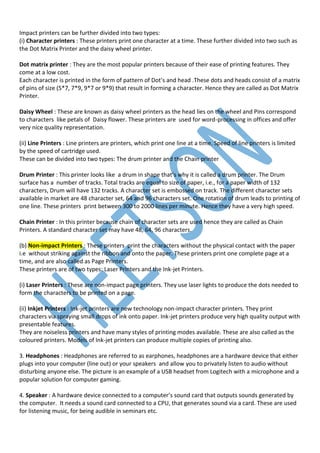 Components of Computer MCQ Objective Question | PDF