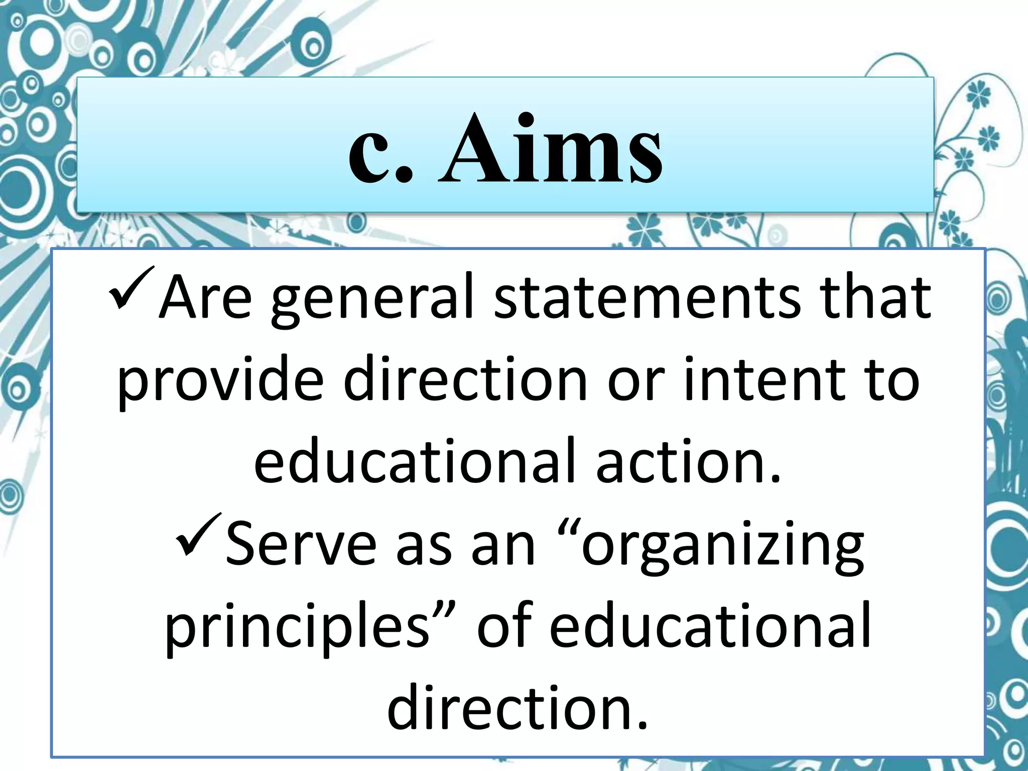 Curriculum Aims, Goals and Objectives | PPTX