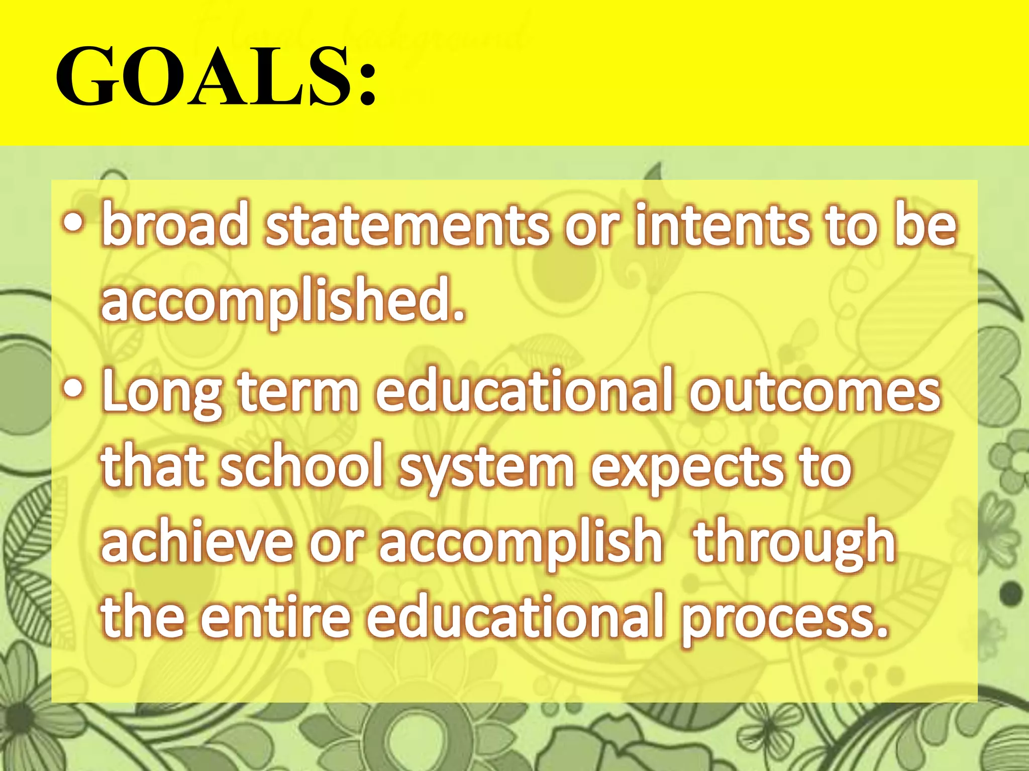 Curriculum Aims, Goals and Objectives | PPTX