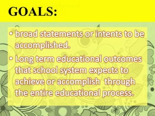 Curriculum Aims, Goals and Objectives | PPTX