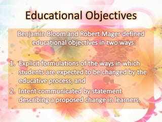 Curriculum Aims, Goals and Objectives | PPTX