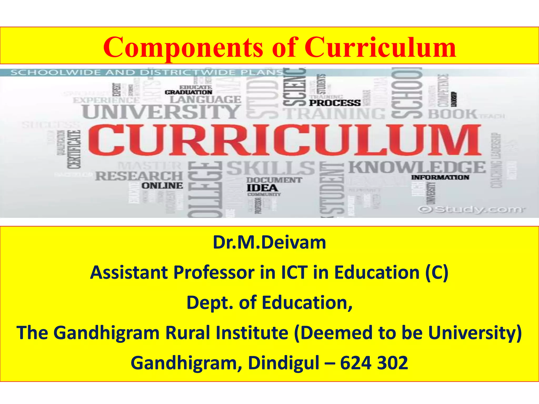 Components of Curriculum | PPTX