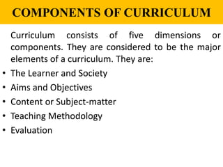 Components of Curriculum | PPTX