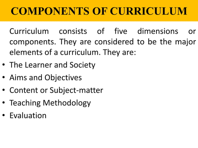 Components of Curriculum | PPTX