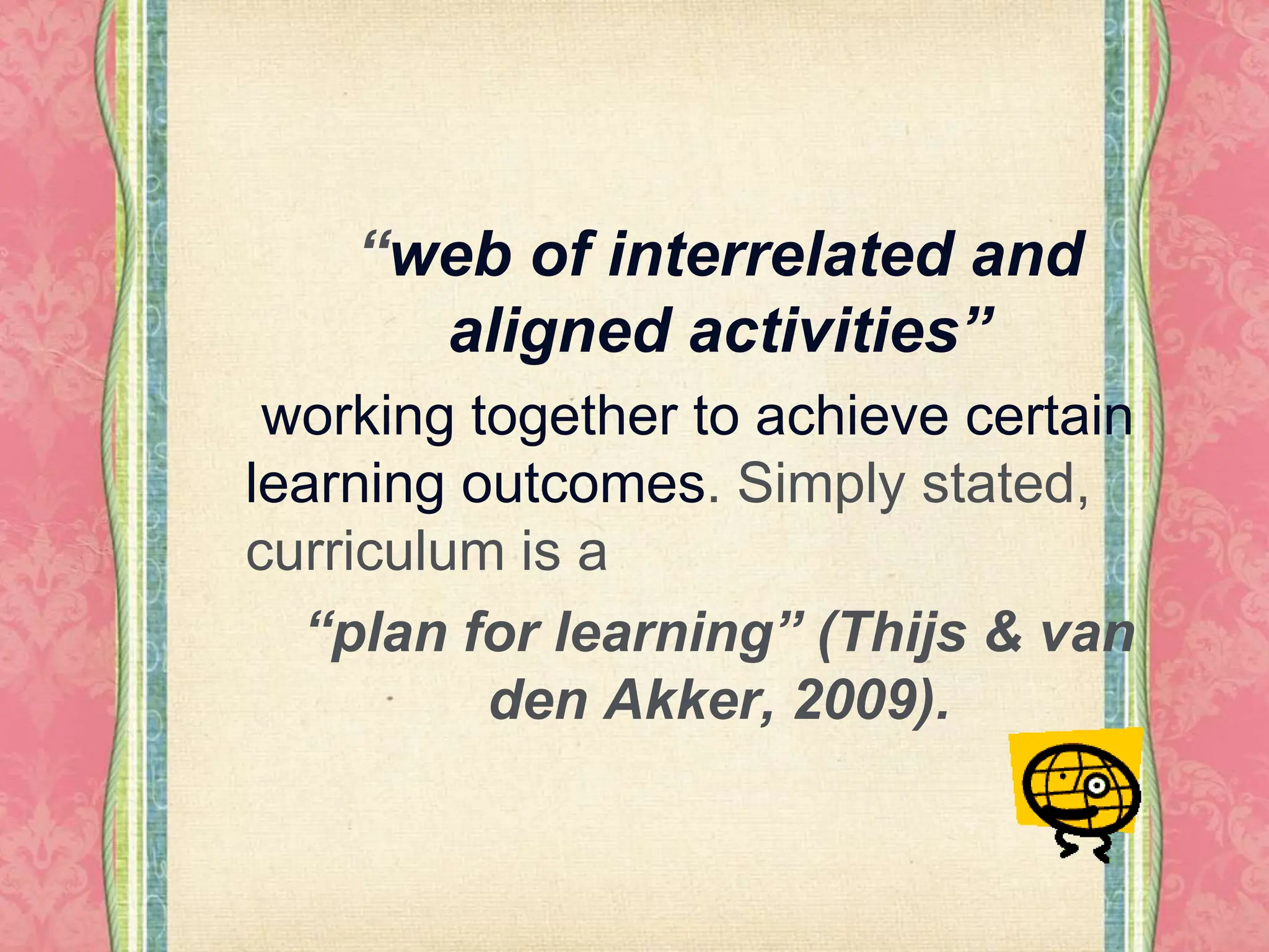 Components of Curriculum- the spider web | PPTX