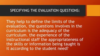 Components of curriculum evaluation | PPT