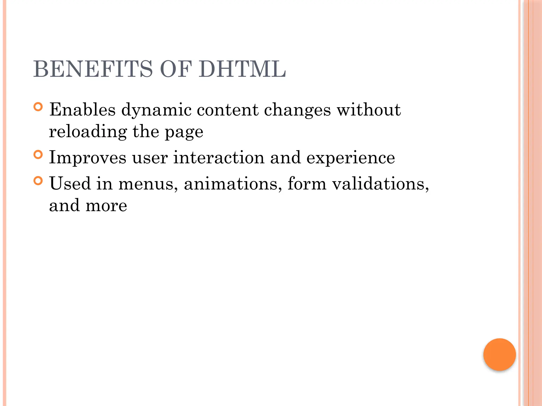 Components of DHTML for Dynamic Web Pages | PPTX