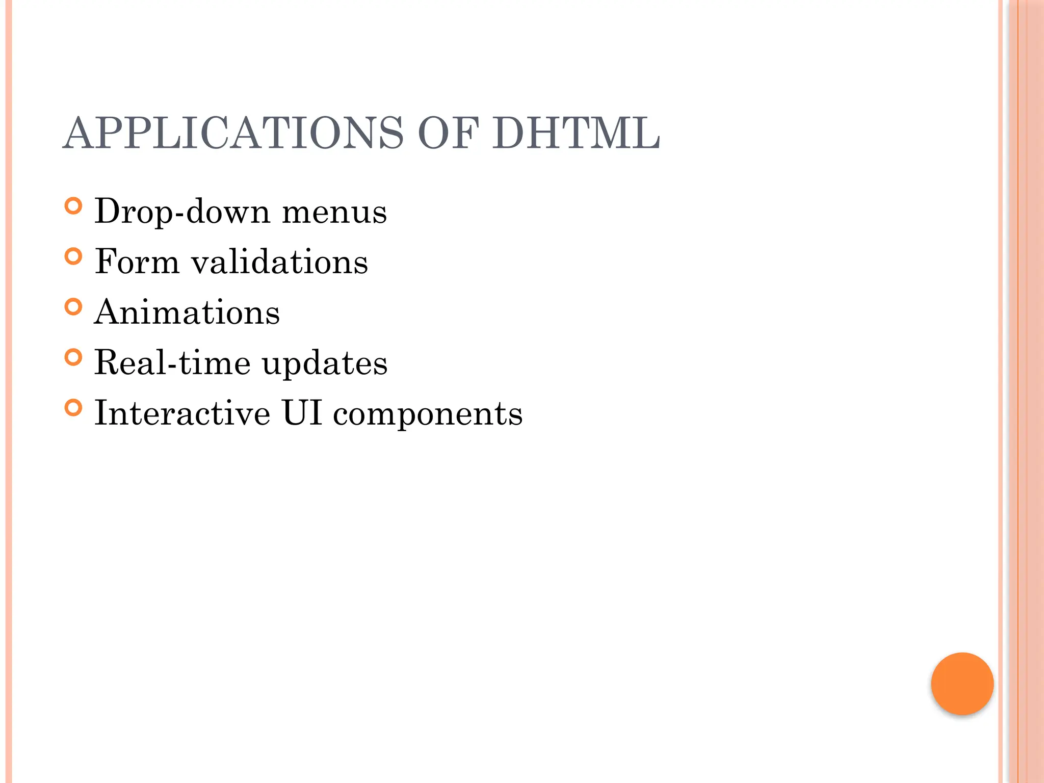 Components of DHTML for Dynamic Web Pages | PPTX