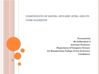Components of DHTML for Dynamic Web Pages | PPTX