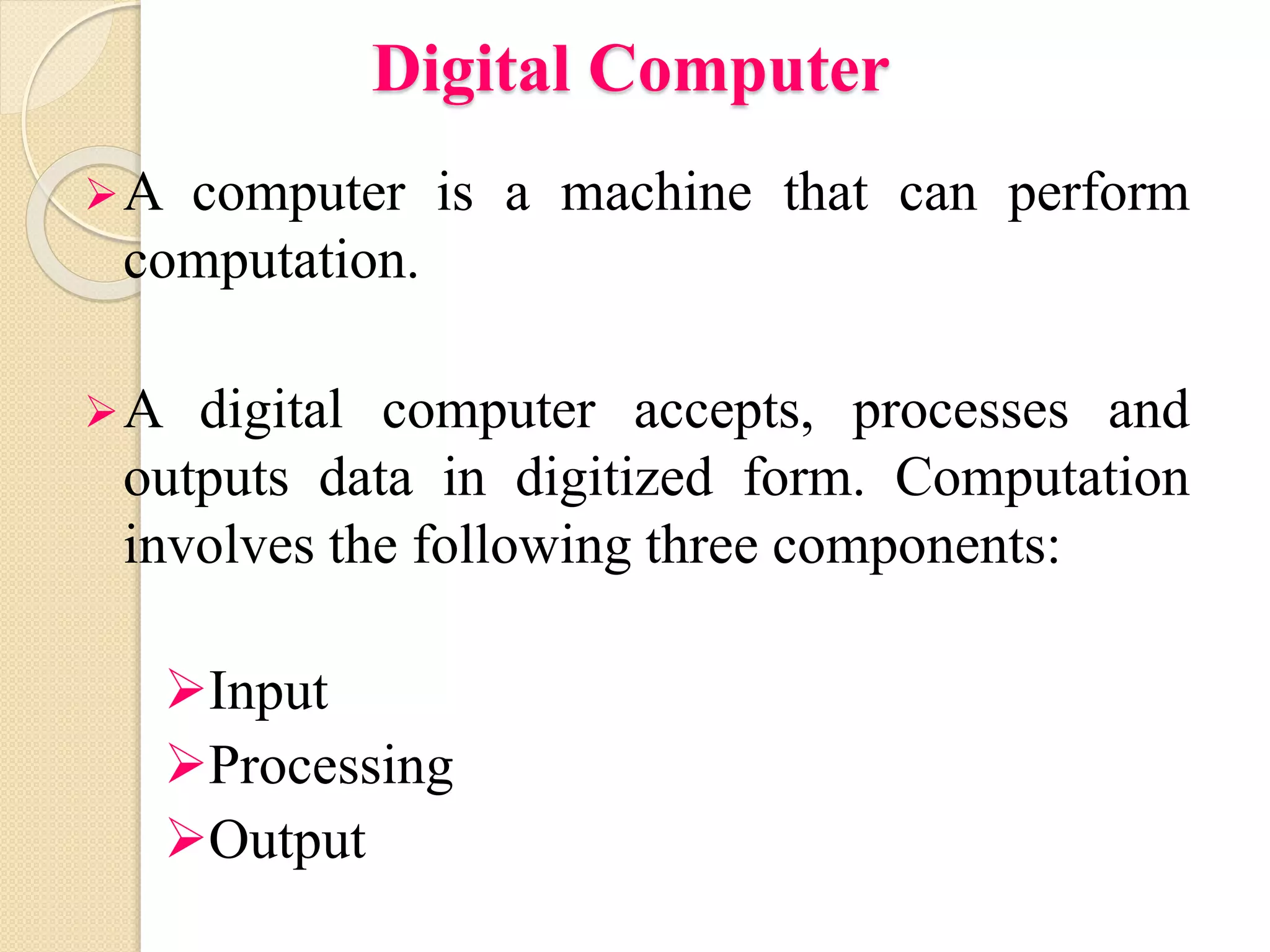 Components of digital computer | PPT