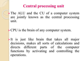 Components of digital computer | PPTX | Computer Peripherals | Computing