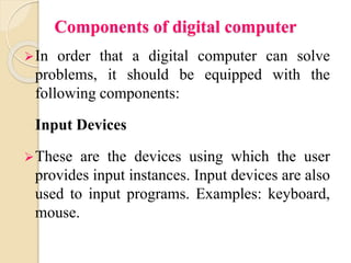 Components of digital computer | PPTX | Computer Peripherals | Computing