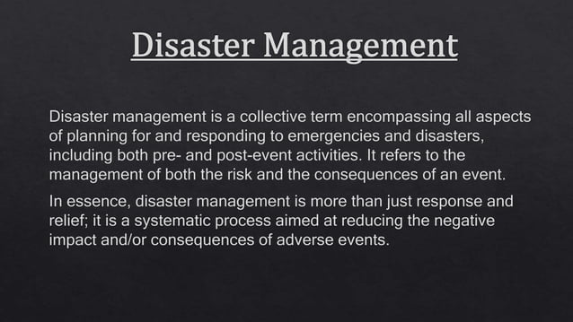 Components of Disaster Management | PPTX