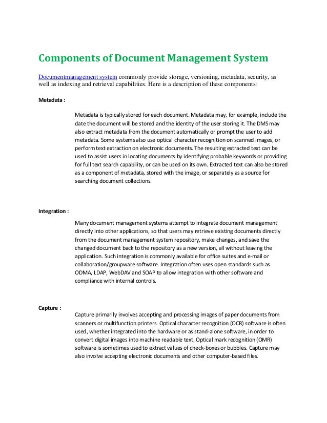 Components of Document Management System