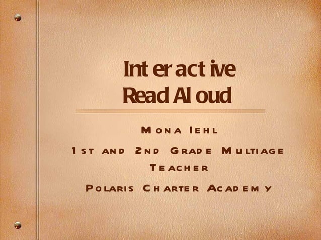 Read Aloud- Think Aloud | PPT