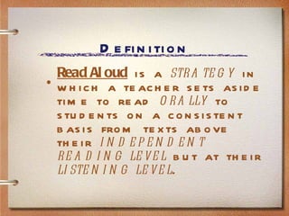 Read Aloud- Think Aloud | PPT