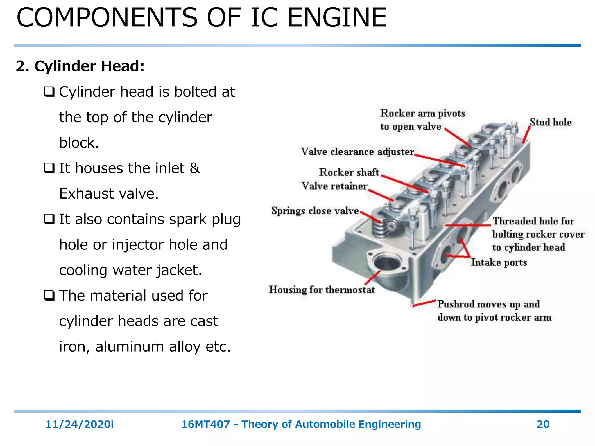 Components of engine & its materials | PPTX