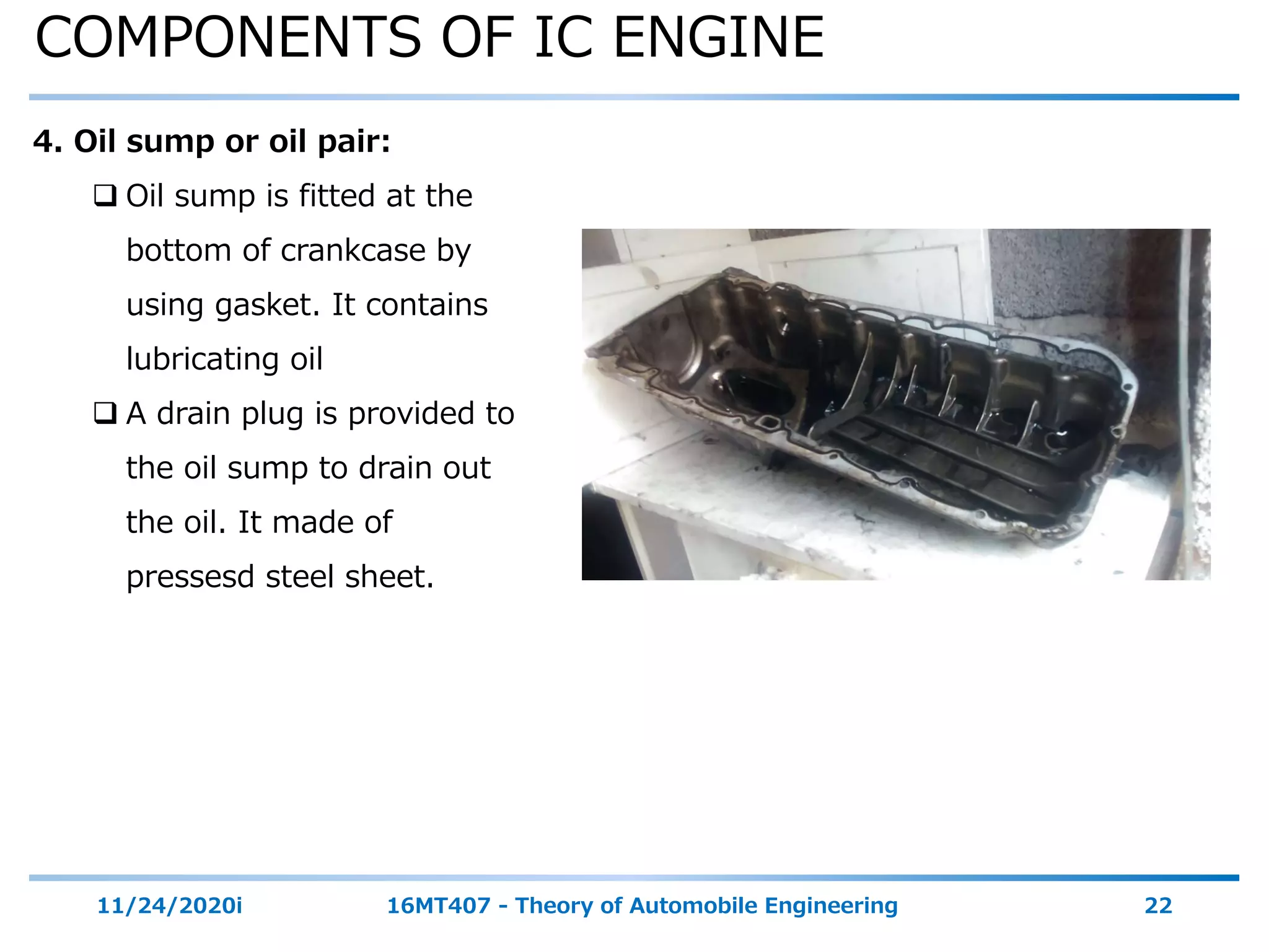 Components of engine & its materials | PPTX