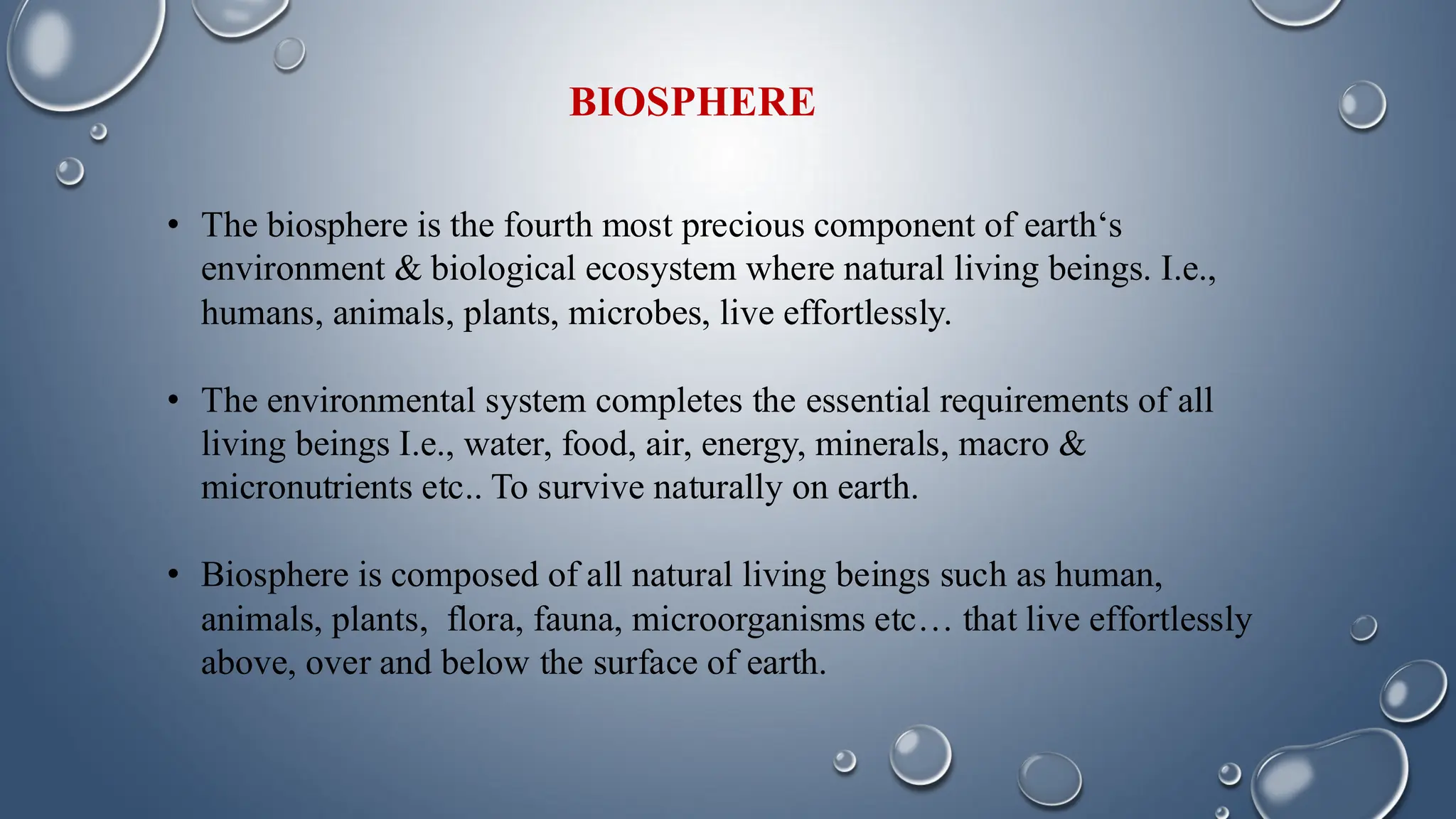 Components of Environment- lithosphere, hydrosphere, atmosphere, biosphere. | PDF