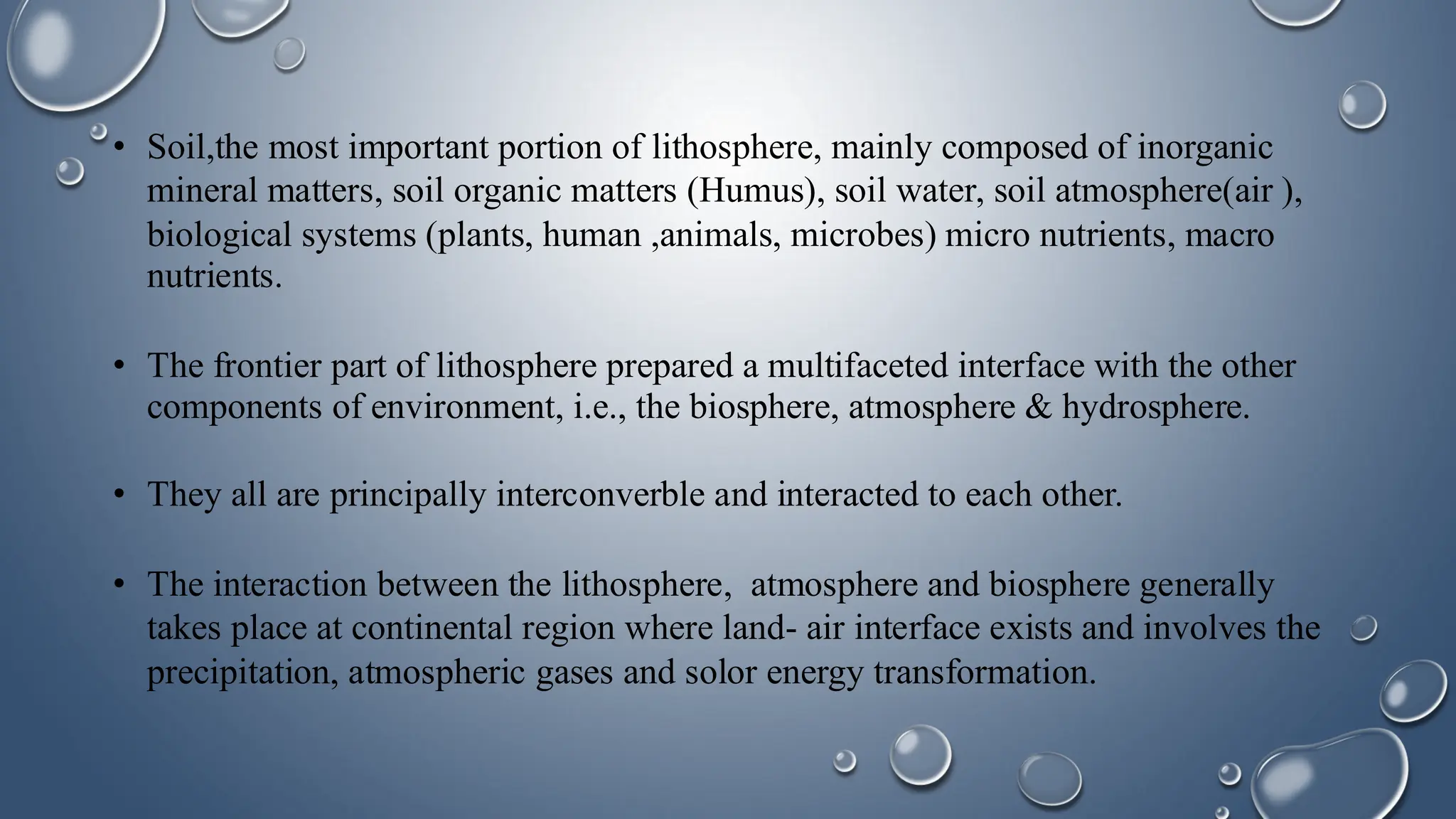 Components of Environment- lithosphere, hydrosphere, atmosphere ...