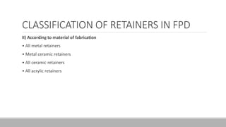 Components of Fixed Partial Denture | PDF