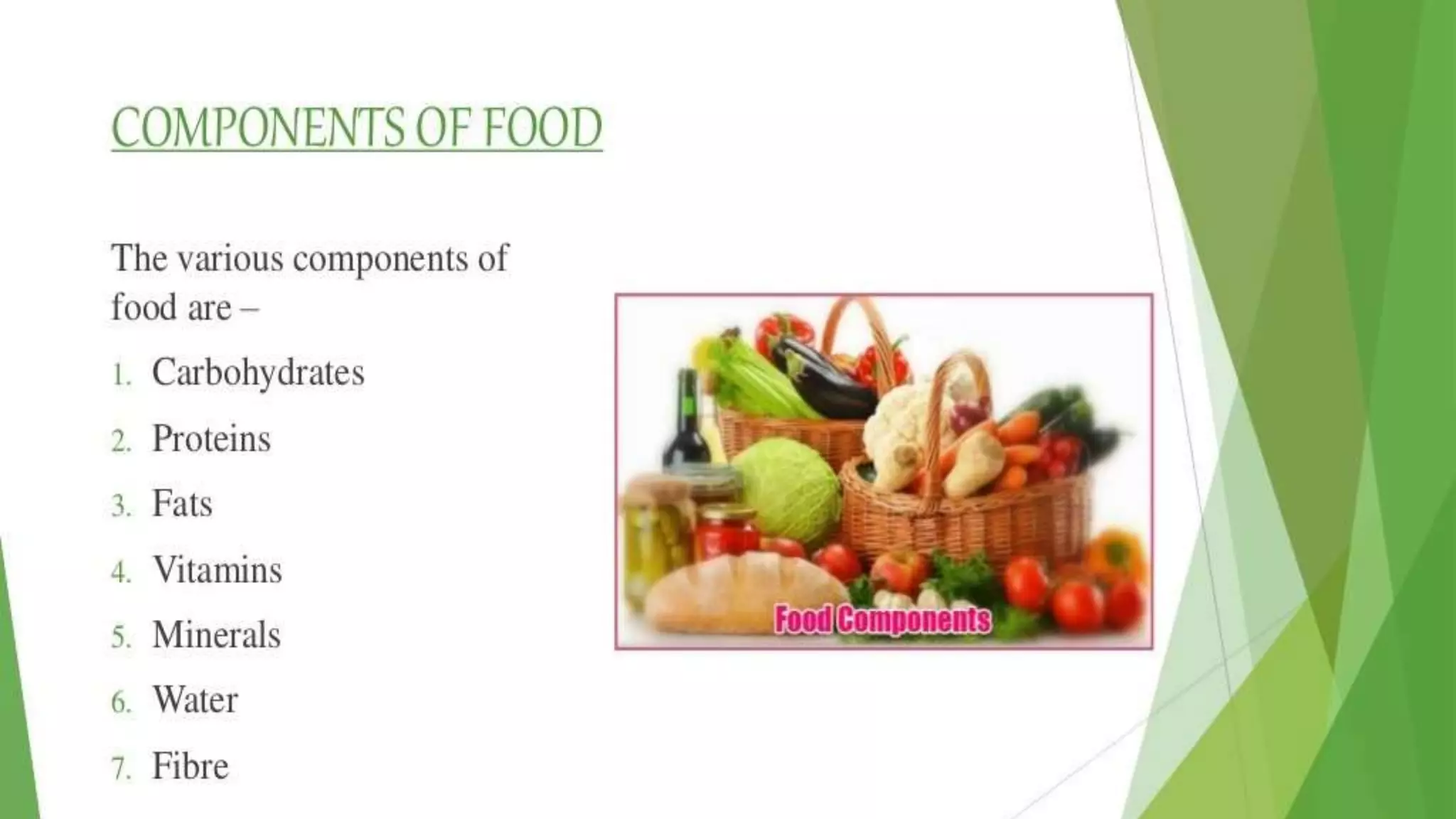 Components of food By Vishal.M SVCS | PPT