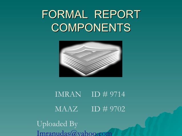 Components Of Formal Report | PPT